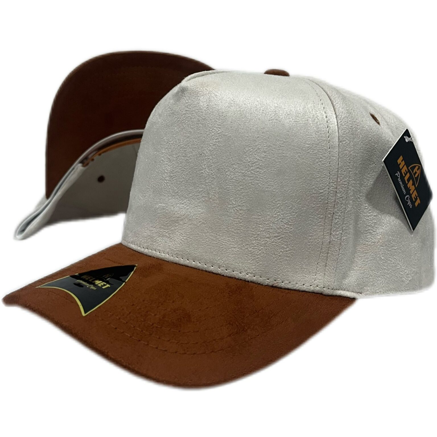 Helmet Gamuza 5 Panel Suede Curva Natural-Camel | Mayoreo Gorras